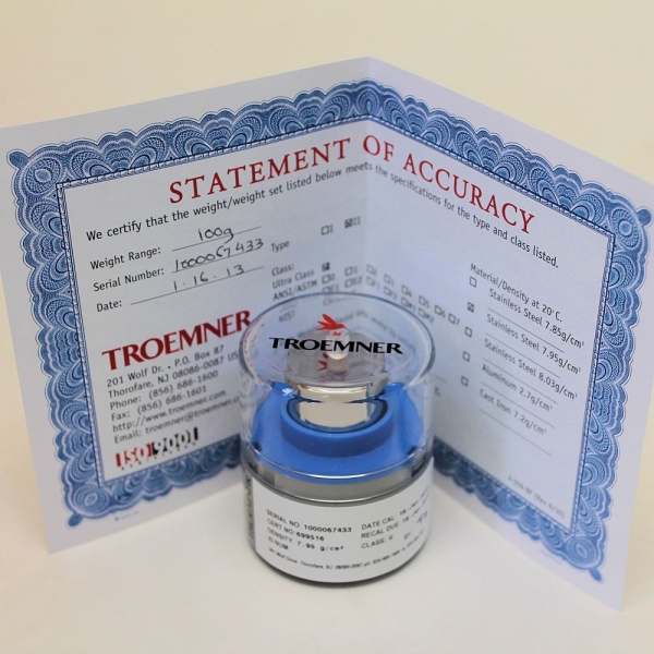 Scientech 100 G Ultra Class Calibration Weight Hogentogler