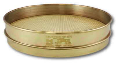 6498 - 12" Test Sieve, No. 14 Mesh, Half Height, Brass Frame - Brass ...