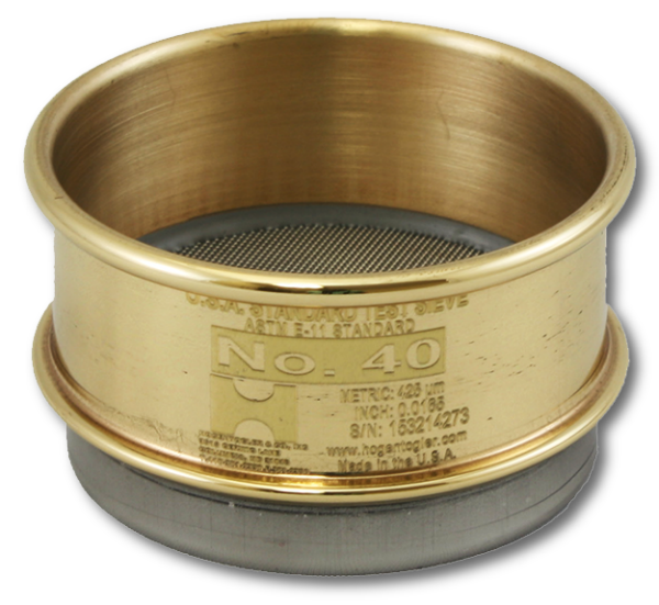 1562 - 3" Test Sieve, No. 325 Mesh, Full Height, Brass Frame ...