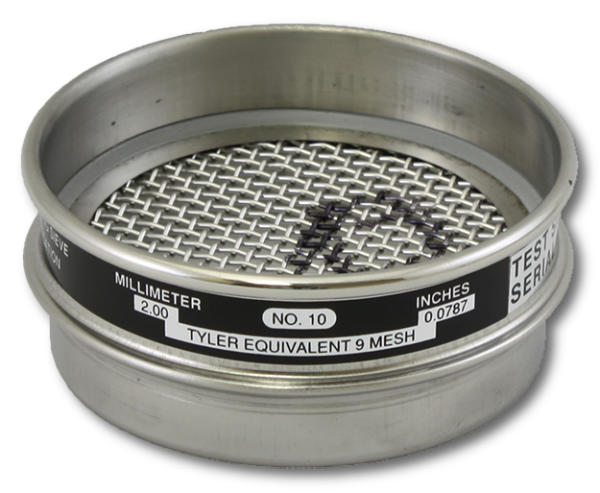 1728 - 3" Test Sieve, No. 325 Mesh, Half Height, Stainless Frame ...