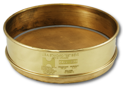 8 Inch Brass Frame, Brass Mesh Full Height Sieves